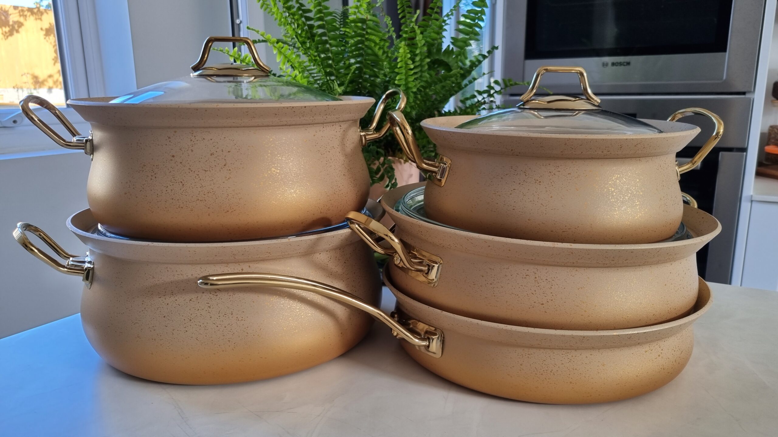 Granite Belly Cookware Set In Ivory Induction compatible - Original ...